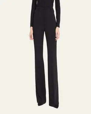 Akris Farrah Boot-cut Wool Pants - Black