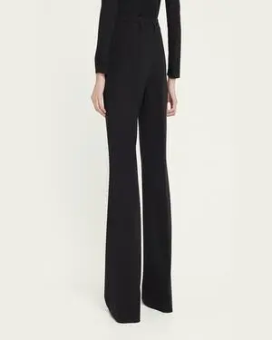 Akris Farrah Boot-cut Wool Pants - Black