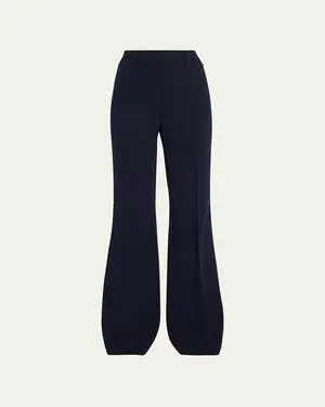 Akris Farrah Boot-cut Wool Pants - Navy