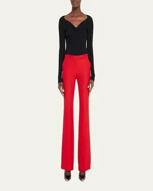 Alexander McQueen Classic Suiting Boot-cut Pants - Black