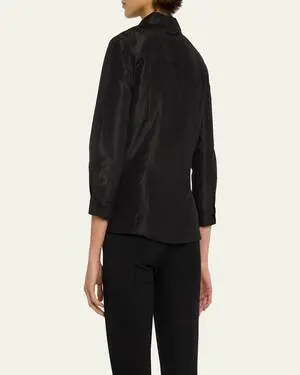 Carolina Herrera Taffeta Button-front Shirt - Black