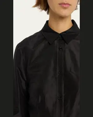Carolina Herrera Taffeta Button-front Shirt - Black
