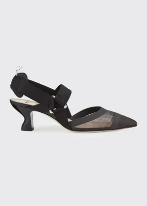 Fendi Fendi Colibri 55mm Slingback Pumps - Black