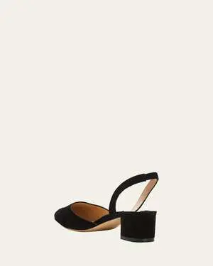 Manolo Blahnik Aspro Suede Slingback Pumps - Black