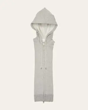 Veronica Beard Knit Hoodie Dickey - Light Gray