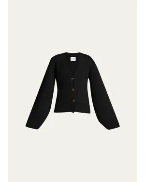 Khaite Cashmere Cropped Cardigan - Black