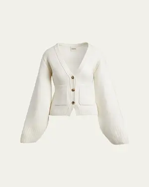 Khaite Cashmere Cropped Cardigan - White