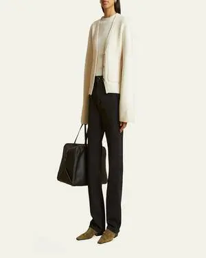 Khaite Cashmere Cropped Cardigan - White