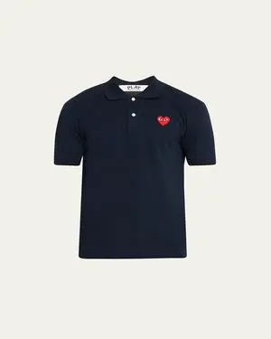 Comme Des Garçons Polo Shirt With Heart - Navy