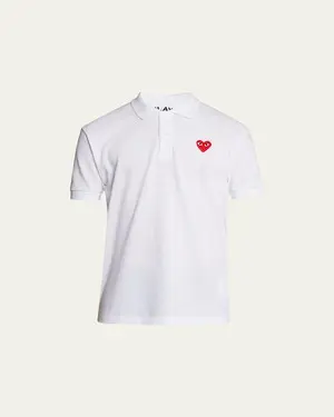Comme Des Garçons Polo Shirt With Heart - White
