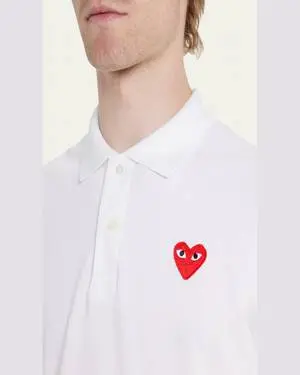 Comme Des Garçons Polo Shirt With Heart - White