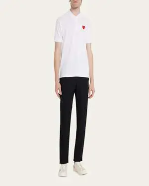 Comme Des Garçons Polo Shirt With Heart - White