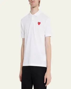 Comme Des Garçons Polo Shirt With Heart - White