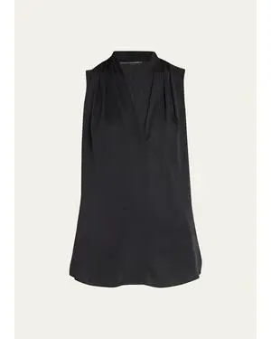 Kobi Halperin Mila Sleeveless Silk-stretch Top - Black