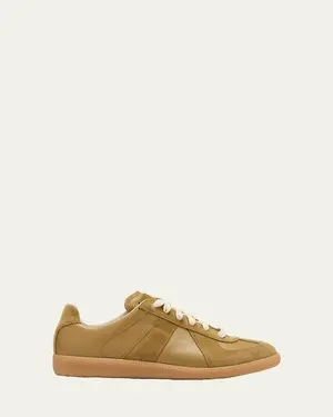 MAISON MARGIELA Replica Suede & Leather Low-top Sneakers - Green