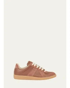 MAISON MARGIELA Maison Margiela Replica Suede & Leather Low-Top Sneakers Medium Brown
