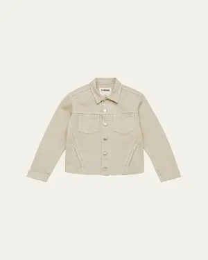 L'AGENCE Janelle Slim Cropped Jean Jacket - Biscuit