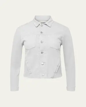 L'Agence Janelle Slim Cropped Jean Jacket - Blanc