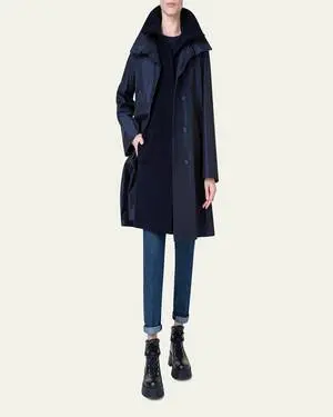 Akris Storm System Double-breasted Coat - Black