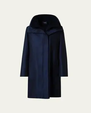 Akris Storm System Double-breasted Coat - Navy