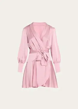 Zimmermann Silk Wrap Mini Dress - Pink