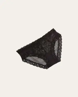 Natori Feathers Lace-trim And Mesh Hipster Briefs Black