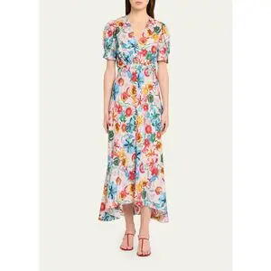 Saloni Lea Printed Maxi Dress