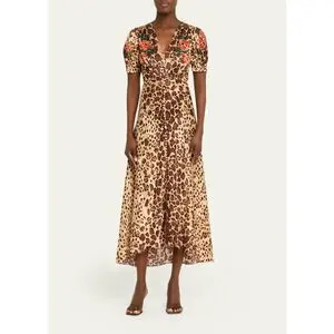 Saloni Lea Printed Maxi Dress