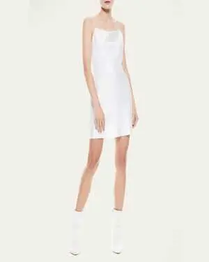 Alice + Olivia Harmony Mini Slip Dress - Off White