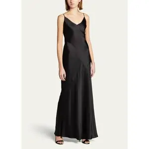 L'Agence Serita Silk Maxi Dress - Black