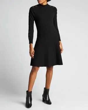 slim fit dress slacks Ella Fit & Flare Dress - Black - Women's Dresses