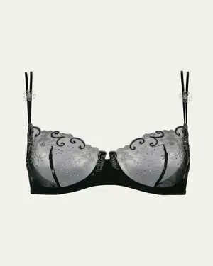 Simone Perele Delice Embroidered Demi Bra - Gray