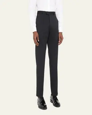 Giorgio Armani Basic Wool Flat-front Trousers