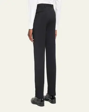 Giorgio Armani Basic Wool Flat-front Trousers