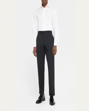 Giorgio Armani Basic Wool Flat-front Trousers
