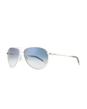 Oliver Spencer Benedict Basic Aviators, Silver/Chrome Chrome Sapph