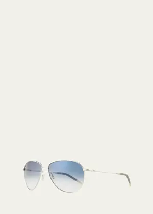 Oliver Spencer Benedict Basic Aviators, Silver/Chrome Silver/chrome Sap