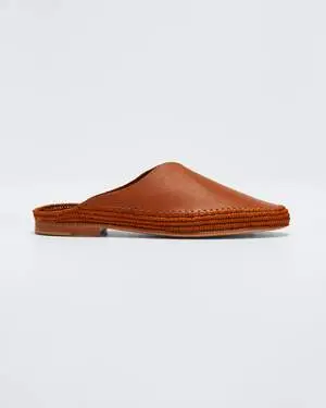 Carrie Forbes Jawal Flat Raffia Slide Mules - Black
