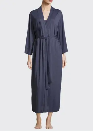 Natori Shangri-La Long Robe Night Blue
