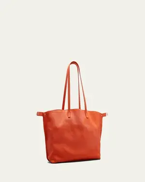Akris Ai Medium Leather Tote Bag - Navy