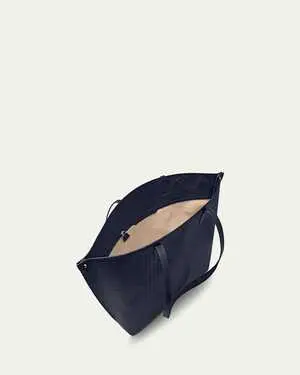 Akris Ai Medium Leather Tote Bag - Navy