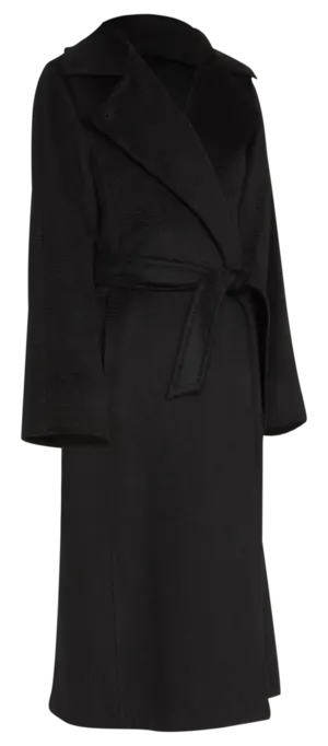 Max Mara Manuela Belted Camel Hair Coat - Black