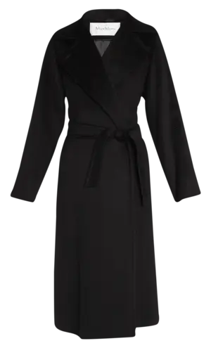 Max Mara Manuela Belted Camel Hair Coat - Black