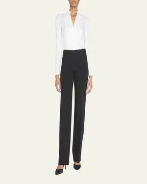 Akris Carol Classic Flat-front Pants