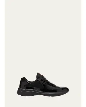 Prada America's Cup Patent Leather Sneakers - Black
