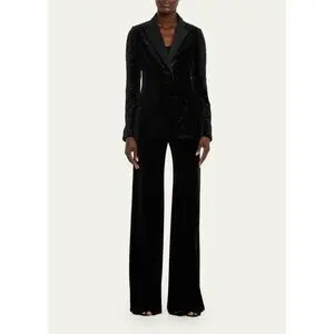 Rickie Freeman For Teri Jon Mid-rise Velvet Pants