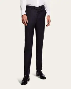 Brioni Tigulli Solid Wool Trousers - Navy
