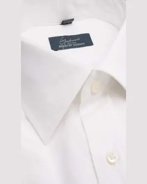 Bergdorf Goodman Solid Poplin Dress Shirt - White