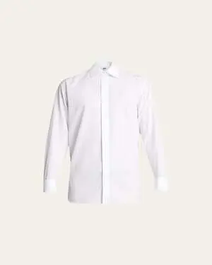Bergdorf Goodman Formal Twill Fly-front Dress Shirt