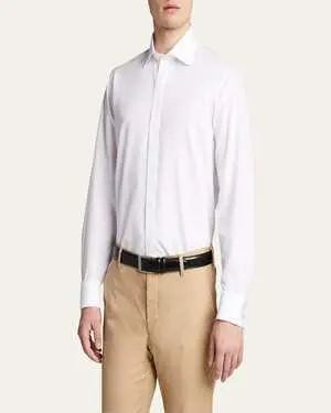 Bergdorf Goodman Formal Twill Fly-front Dress Shirt